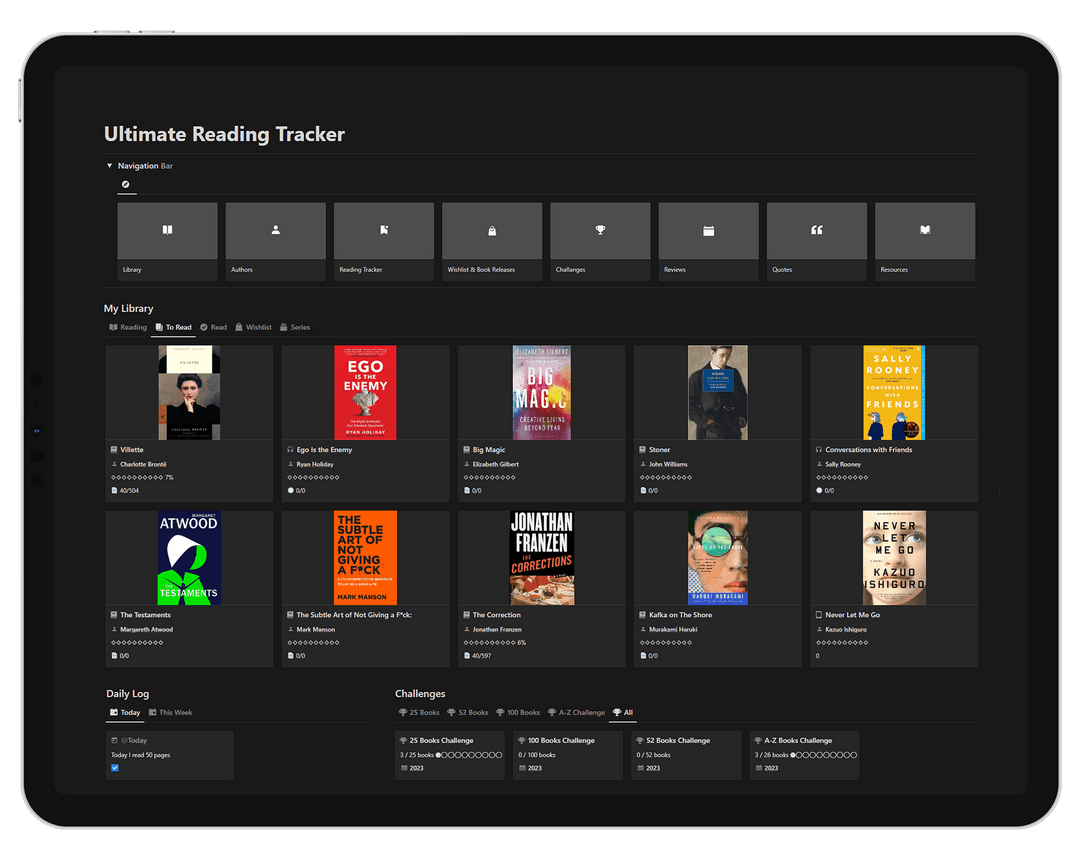 Ultimate Reading Tracker Template for Notion